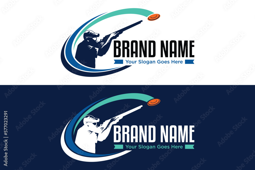Modern vector sport clay shooting illustration logo design Stock Vector ...