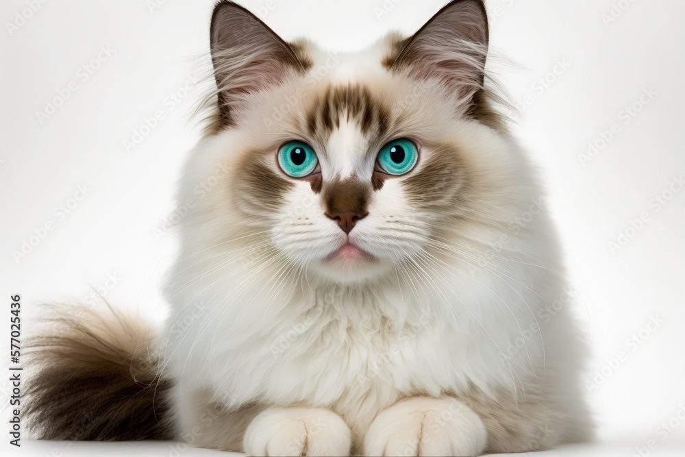 Charming adult mink Face on shot of a Ragdoll cat. Those mesmerizing ...