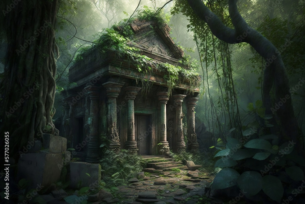 Temple ruins in jungle, Ancient temple ruins in jungle, stone building ... Temple ruins in jungle, Ancient temple ruins in jungle, stone building ...