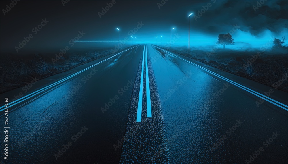 Neon color roadmap, street, dark background with goals created with ...