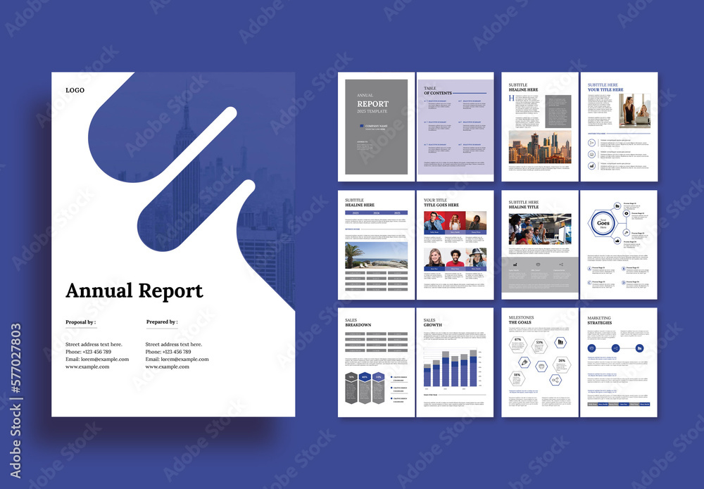 Annual Report Stock Template | Adobe Stock
