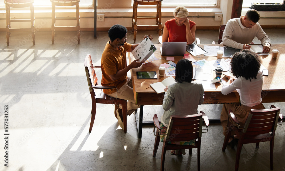 Zdjęcie Stock: Planning, teamwork people and startup meeting of ...