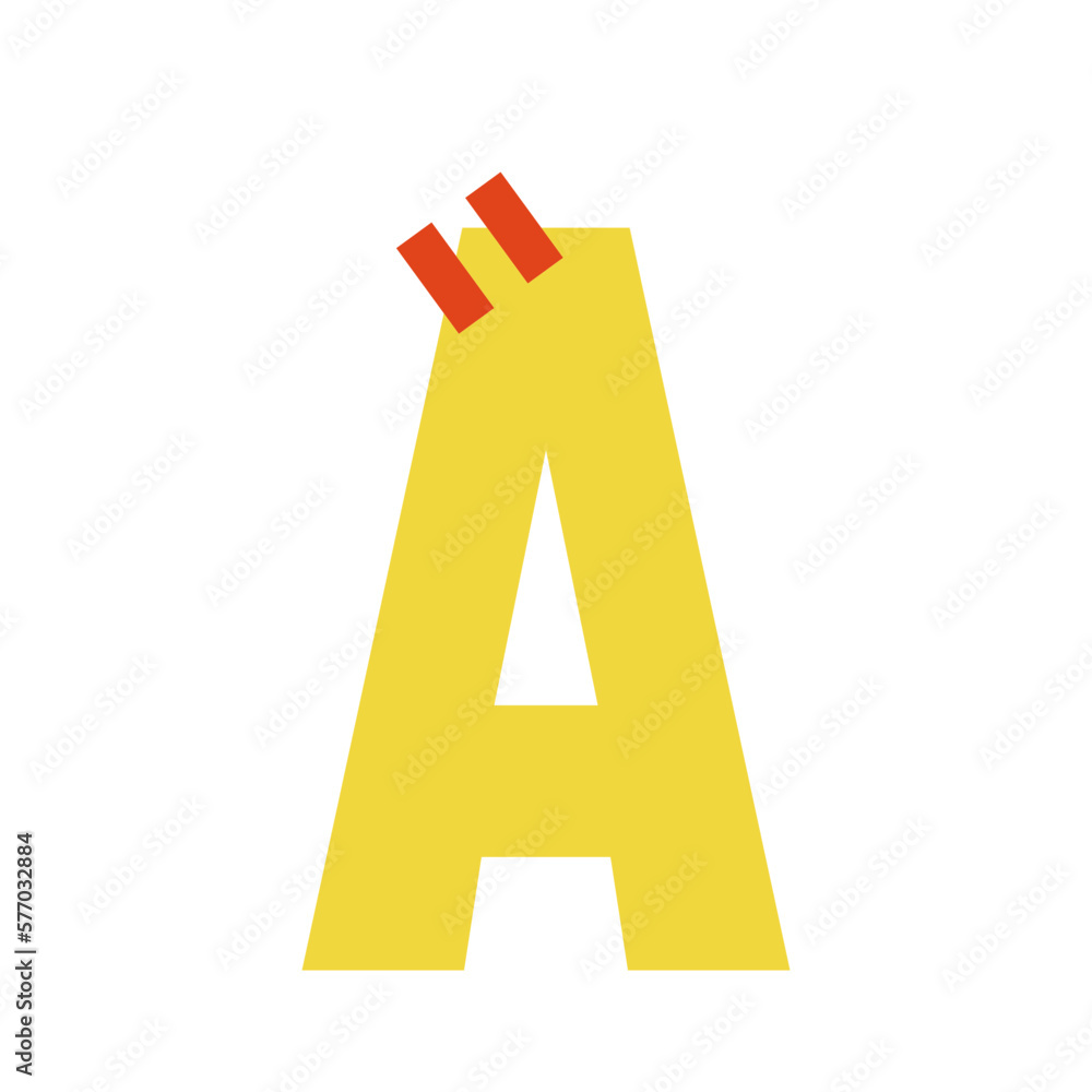 letter A lettering with quotation mark illustration Stock Vector ...