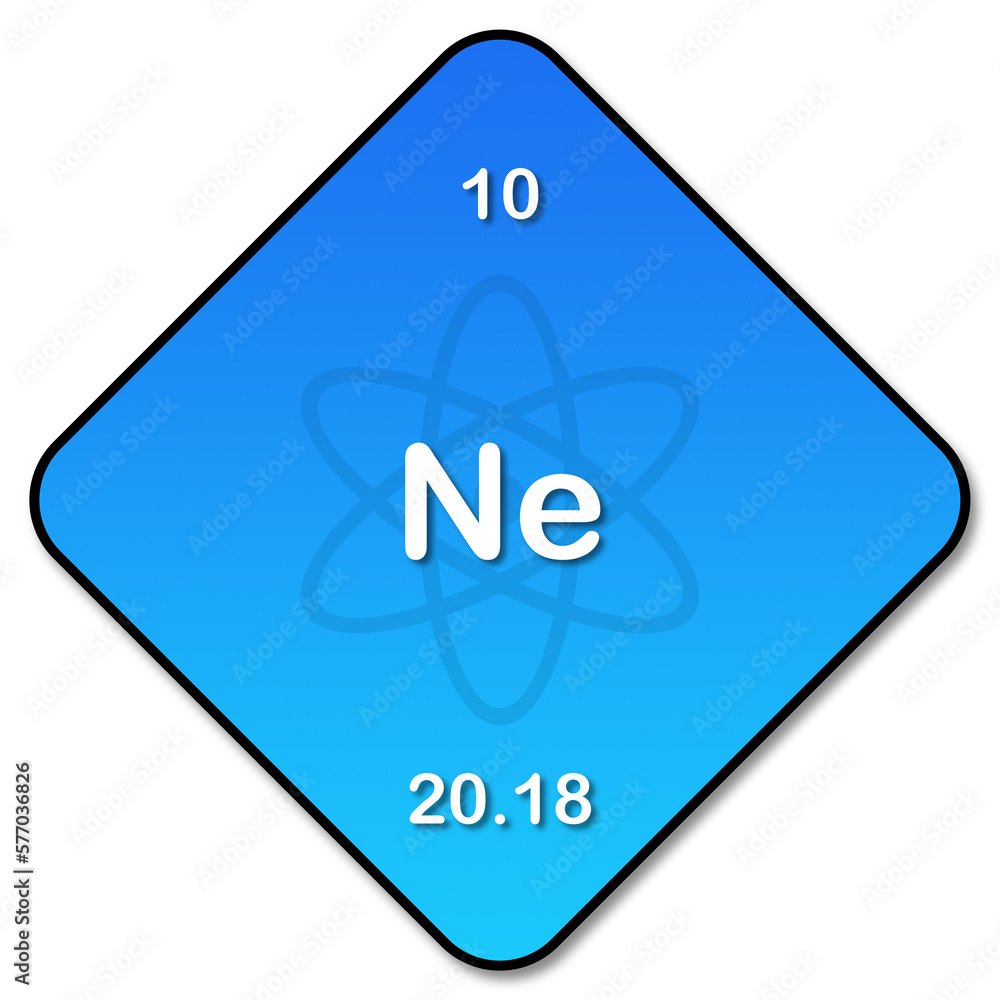 illustrazione con elemento della tavola periodica degli elementi Neon ...
