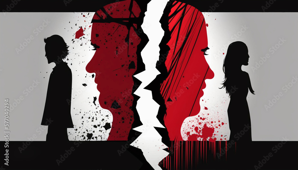 Man and women distanced. Divorced couple. Divorce. Infidelity. end of ...