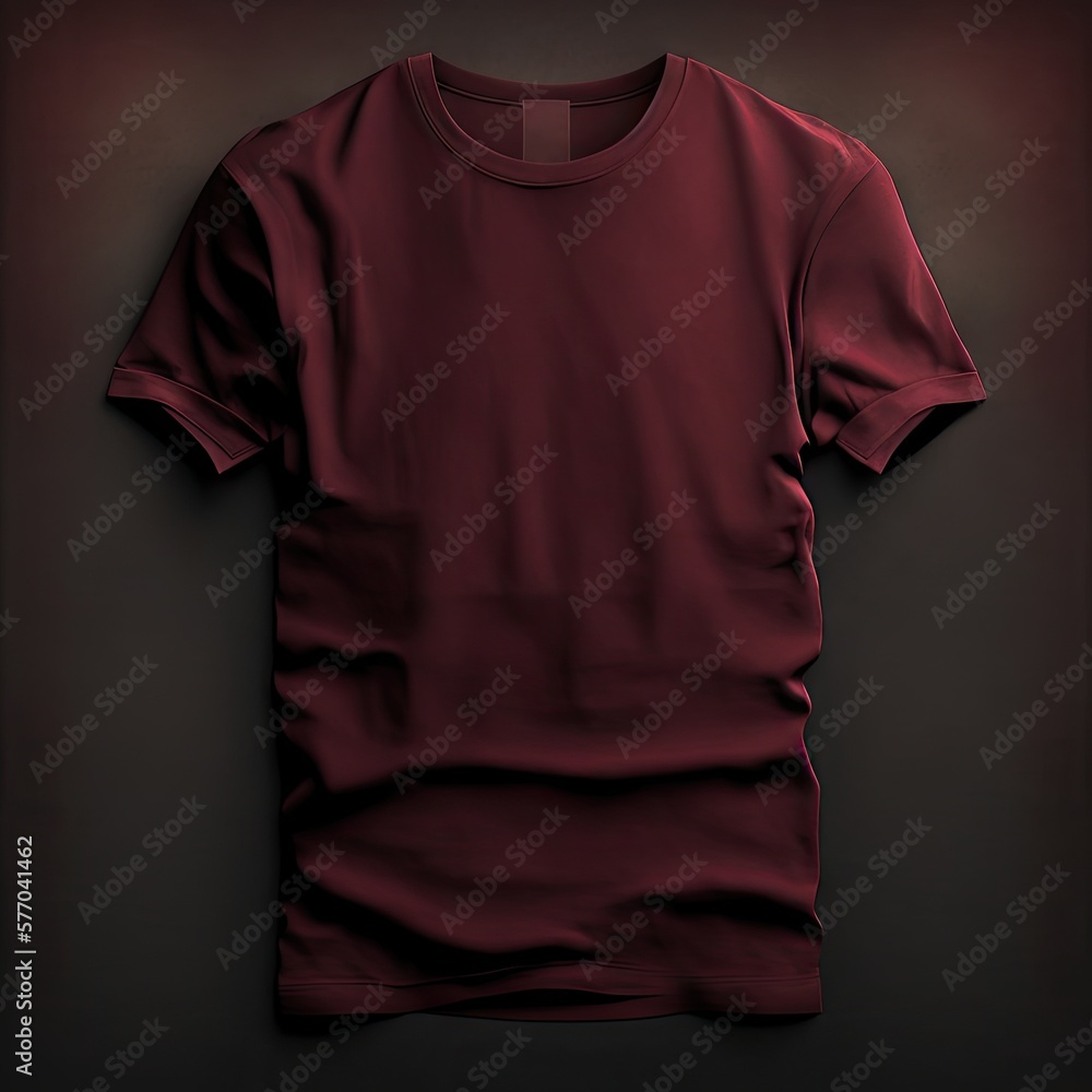 Dark red t-shirt mockup. Stock Illustration | Adobe Stock