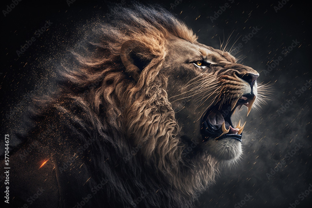 Roaring Lion Stock Illustration | Adobe Stock