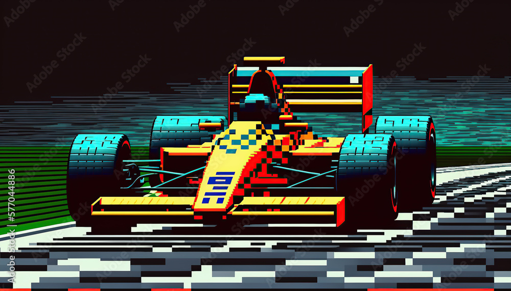 formula 1 race 8 bit pixel art style Stock Illustration | Adobe Stock