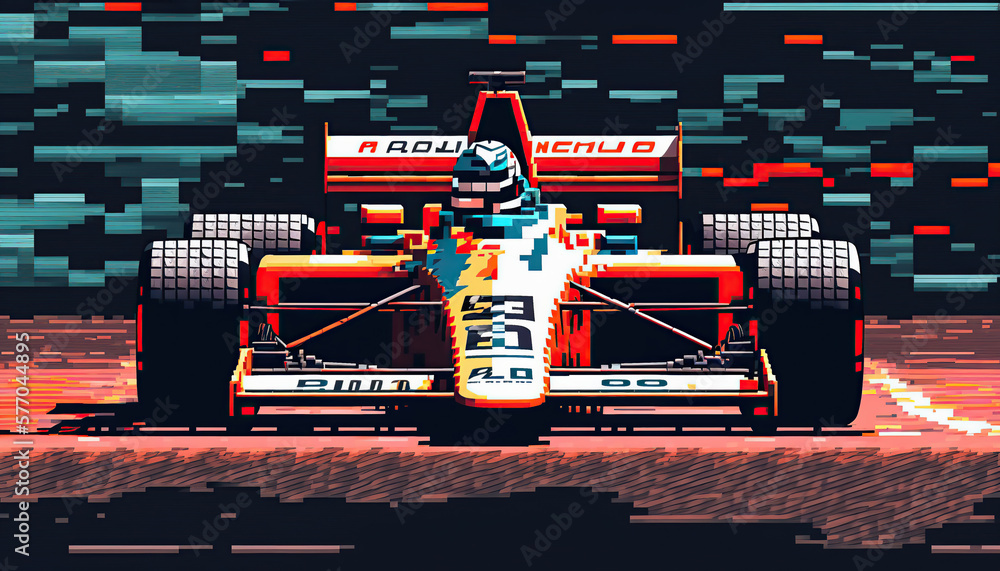 formula 1 race 8 bit pixel art style Stock Illustration | Adobe Stock