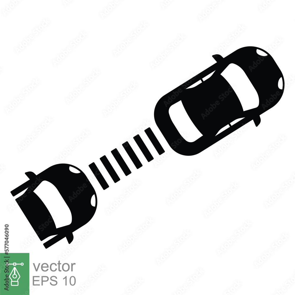 Vetor de Adaptive cruise control system glyph icon. Simple solid style ...