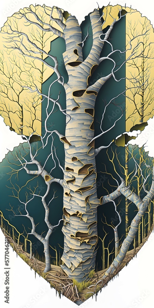 tessellated drawing of heartcore dynamics along a cor Stock ...
