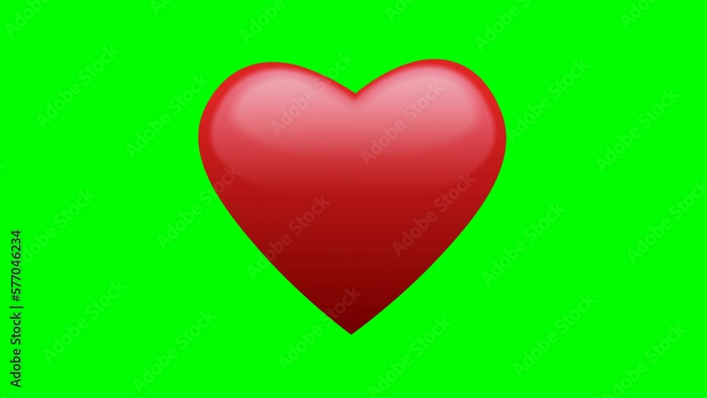 Animation loop of the symbol of a beating heart on a green background ...