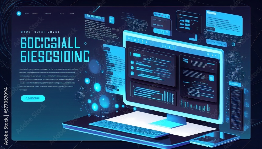 Futuristic Web Application Development Coding And Programming Responsive Blue Programming Web