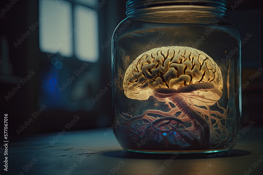 AI brain in a jar, Cinematic, cinematic, ai, brain, jar, artificial ...
