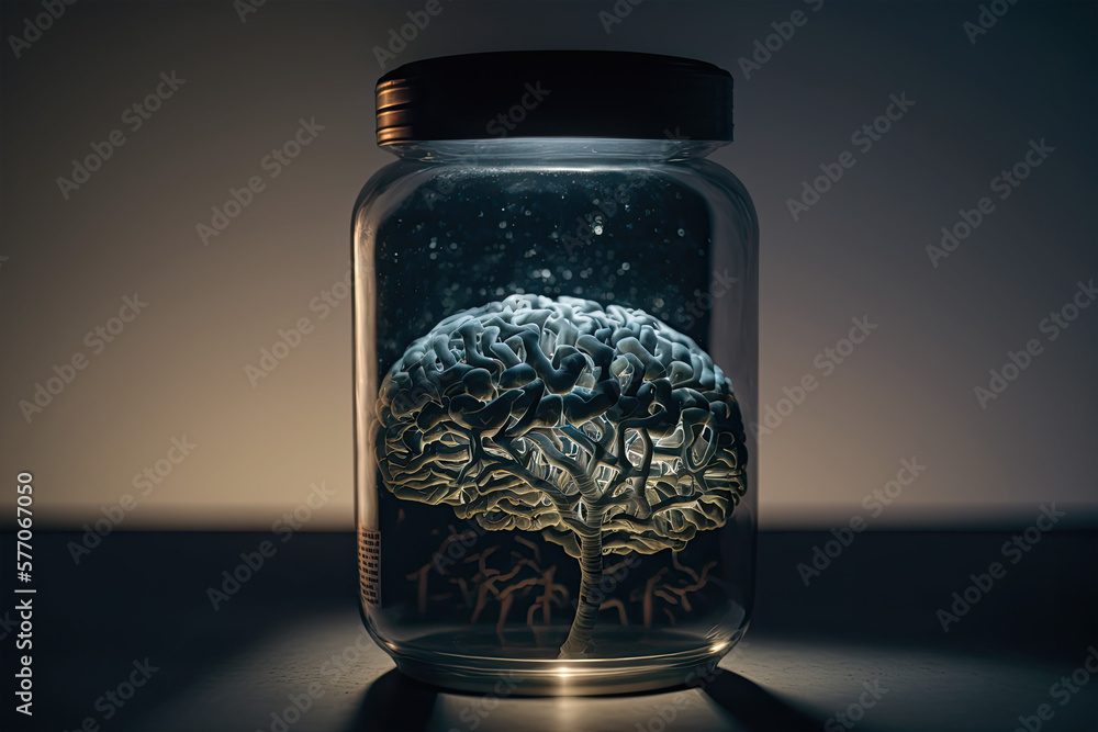 AI brain in a jar, Cinematic, cinematic, ai, brain, jar, artificial ...