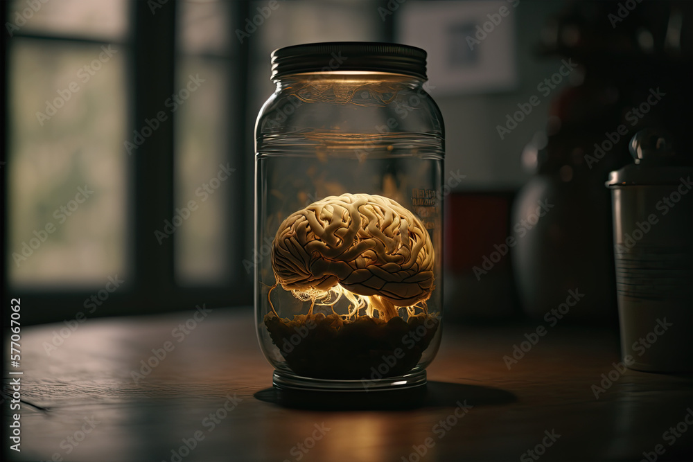 AI brain in a jar, Cinematic, cinematic, ai, brain, jar, artificial ...