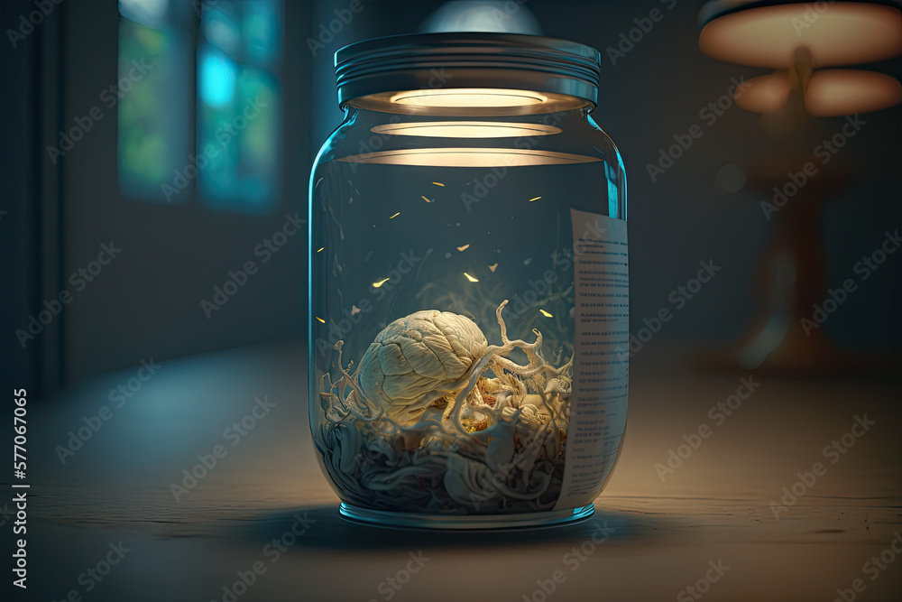 AI brain in a jar, Cinematic, cinematic, ai, brain, jar, artificial ...