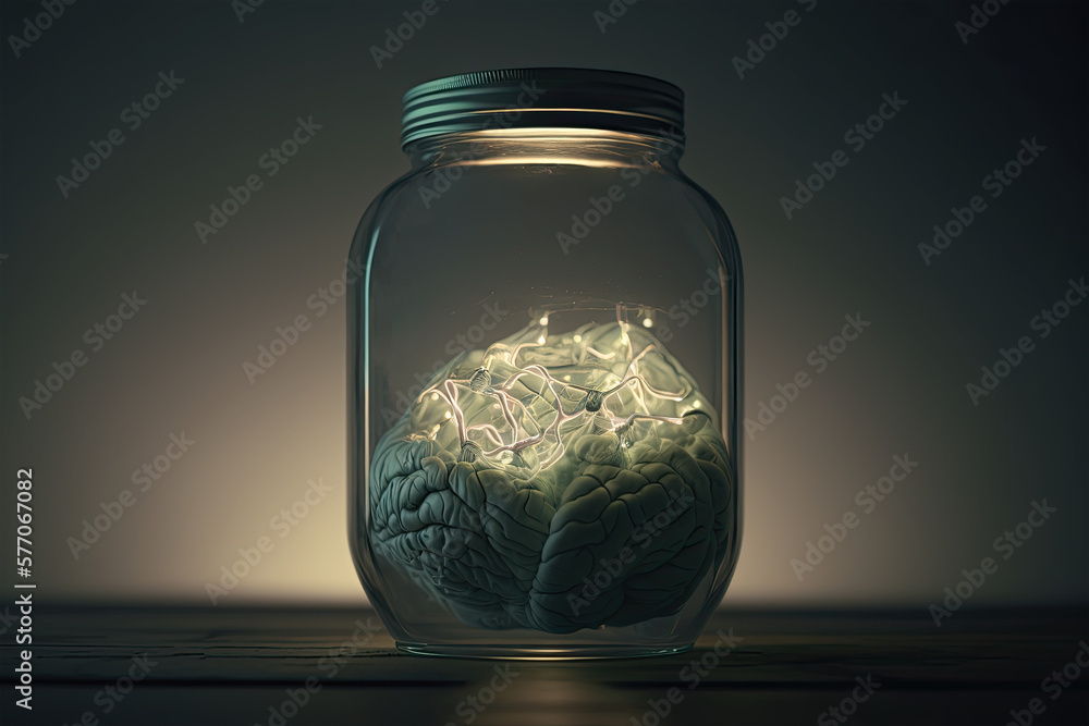 AI brain in a jar, Cinematic, cinematic, ai, brain, jar, artificial ...