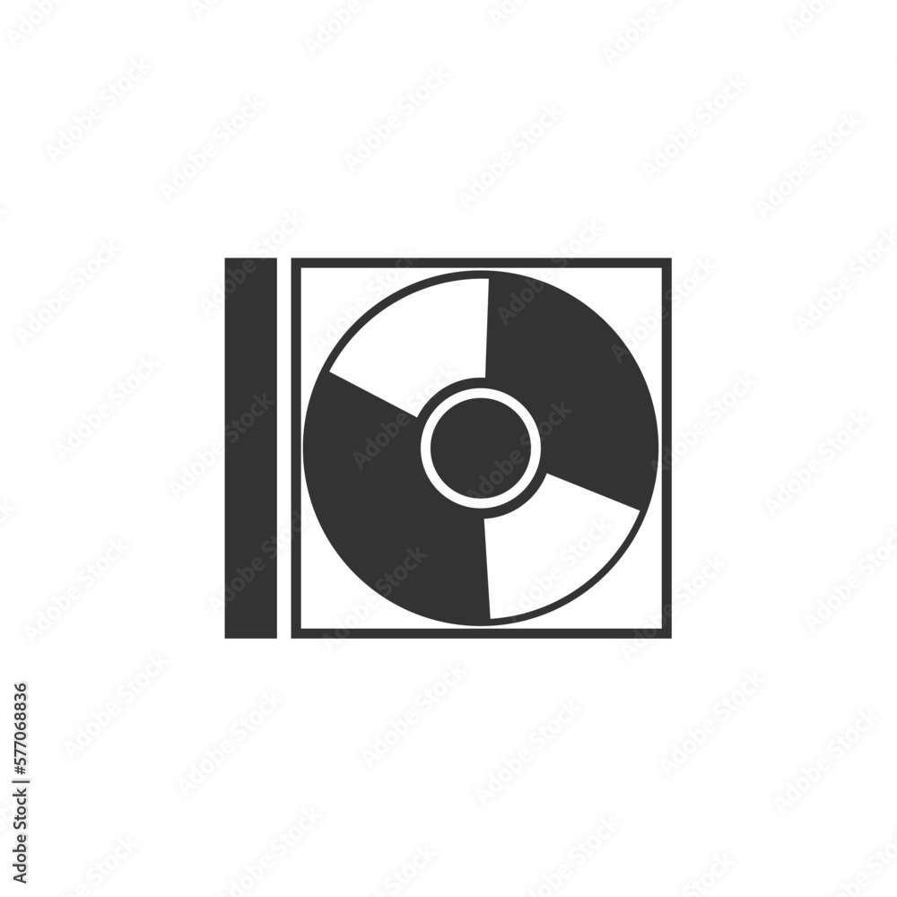 Software box icon, DVD CD box icon, disc with box, media symbol cd rom ...