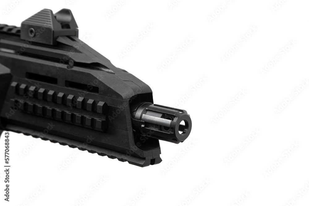 A modern automatic carbine chambered for 9mm pistol caliber. Weapons ...