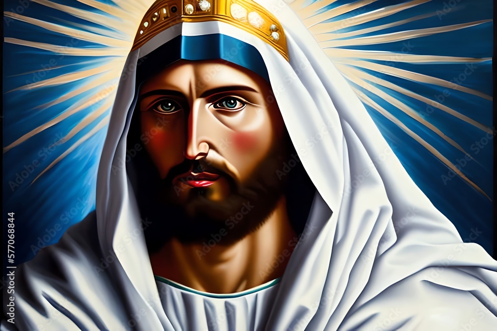 Oil Paint of Divine Mercy of Jesus Christ. Generative AI Stock ...