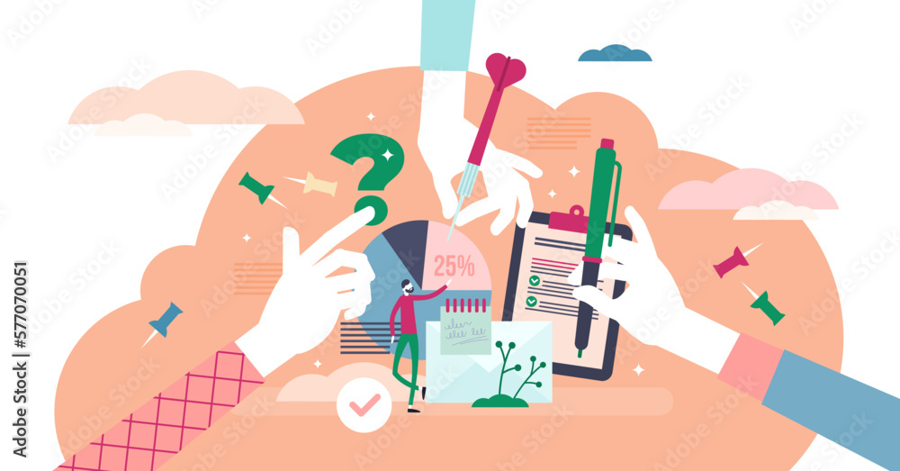 Teamwork dealing with common tasks concept, tiny person illustration ...