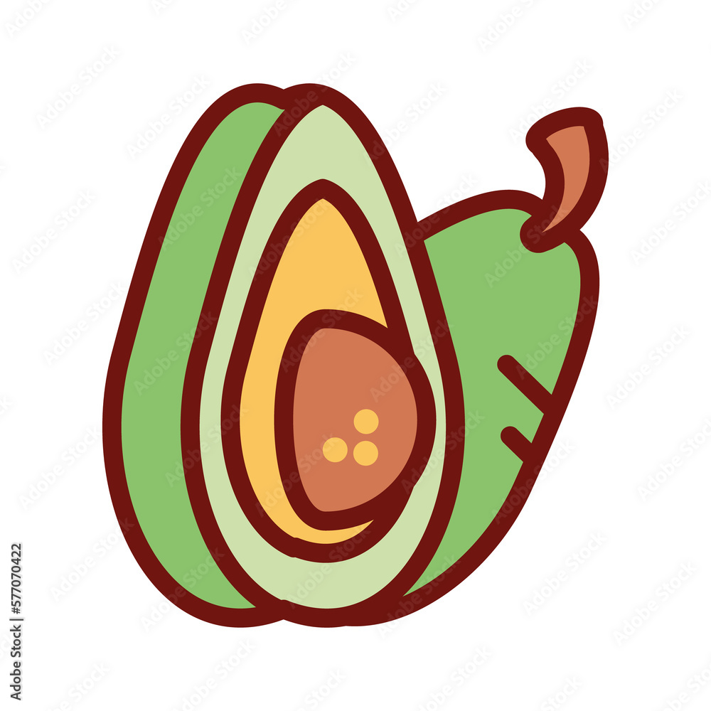 avocado icon PNG image with transparent background Stock Illustration ...
