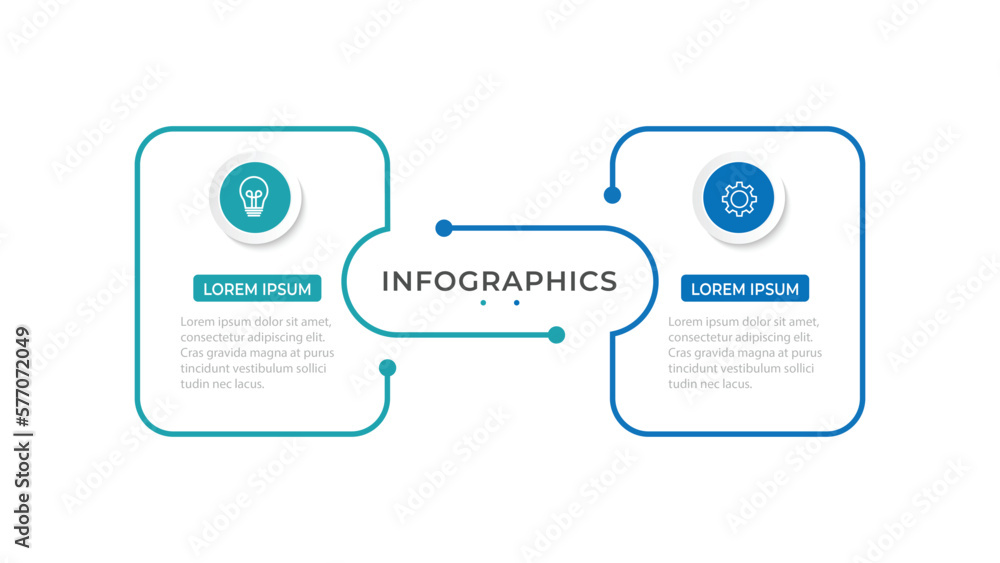 Vector Infographic label design template with icons and 2 options or ...