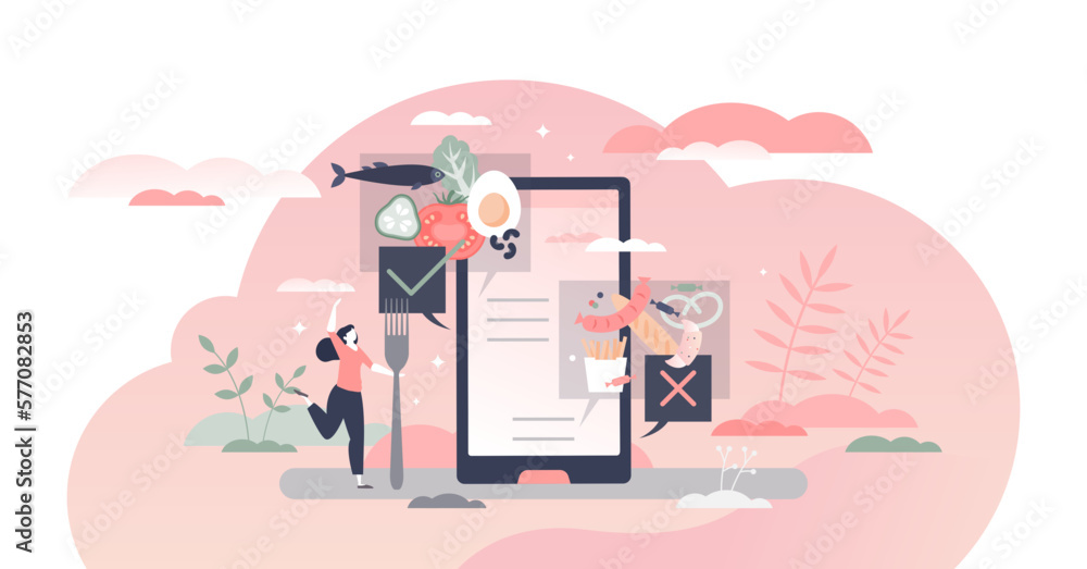 Healthy food app as mobile application with nutritional value info tiny ...