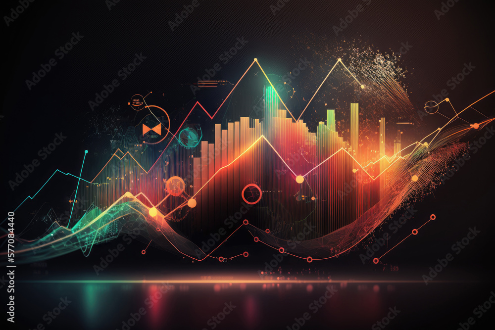 Technical financial graph on technology abstract background, AI ...