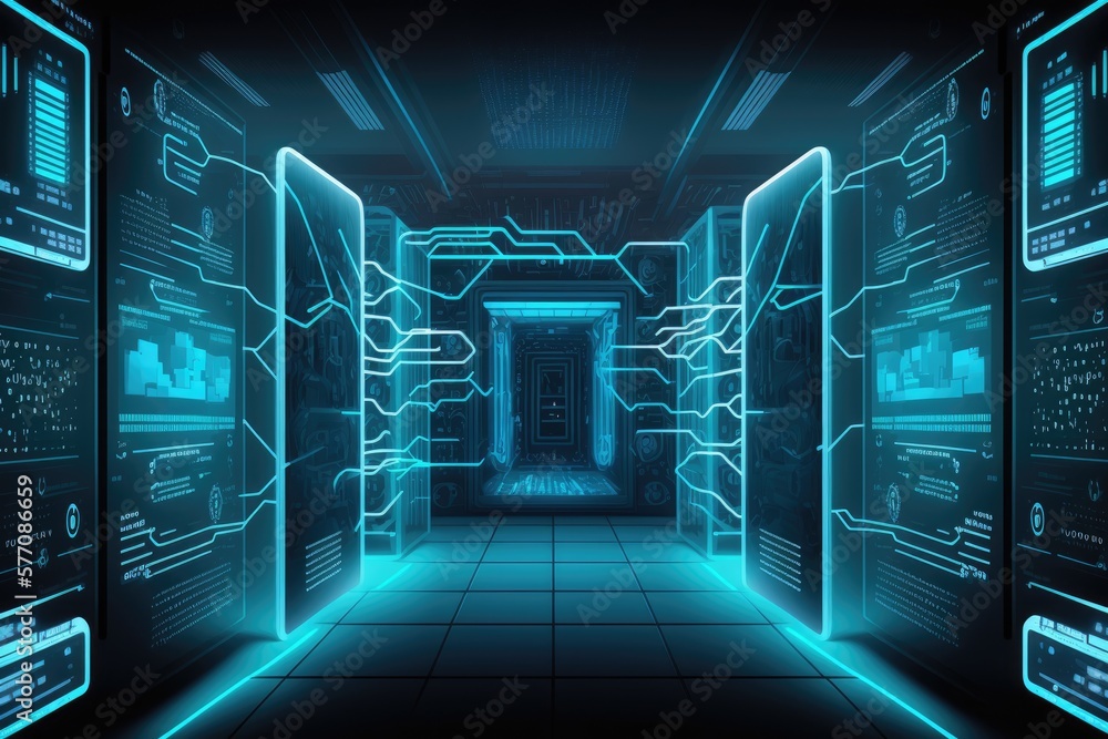 Modern abstract technological background depicting a network, large ...