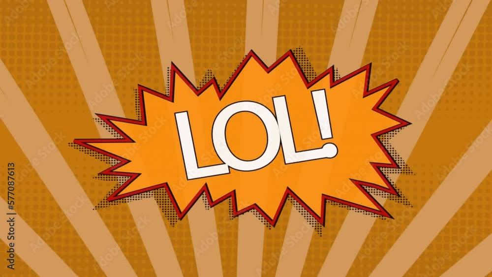 Animation of comic 5 options text over multiple comic speech bubbles ...