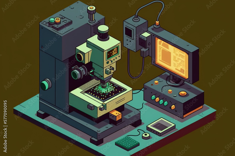 Chip testing apparatus. production of microchips. a detailed ...