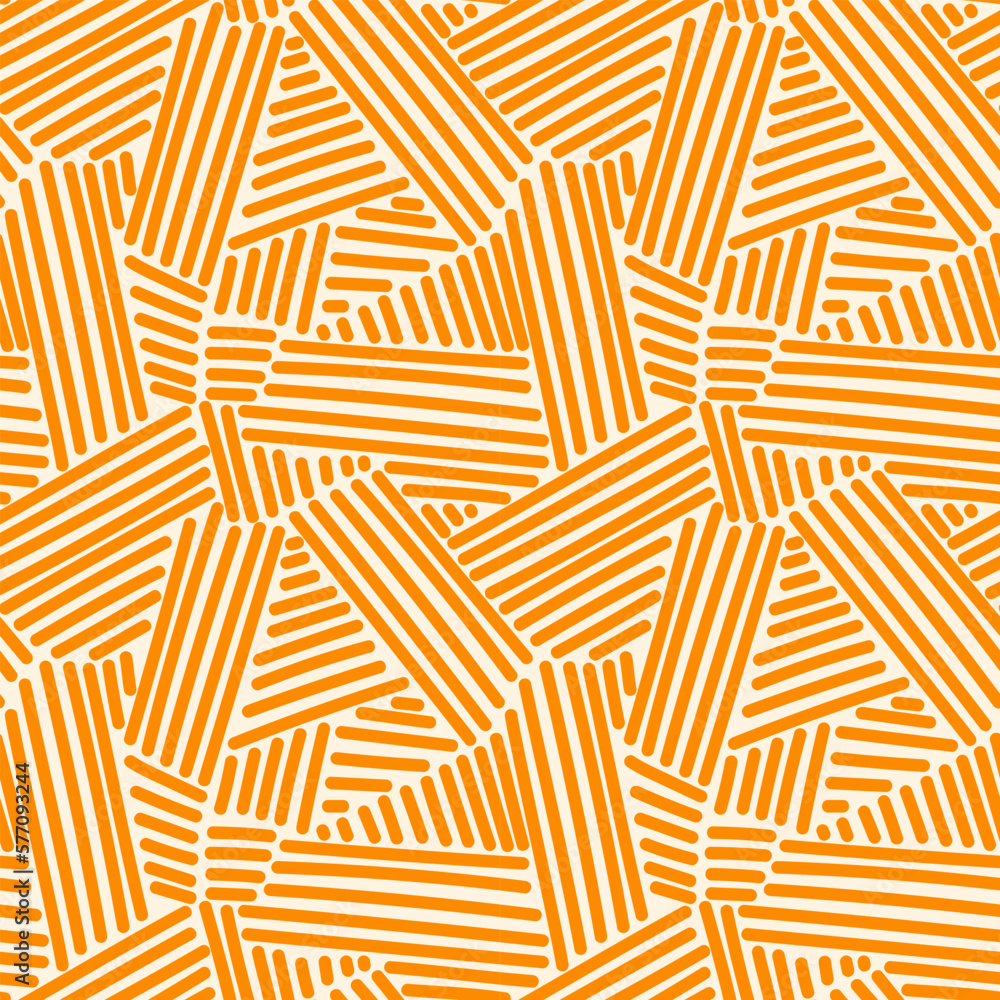 Seamless pattern with striped elements. Orange color. Stock Vector ...