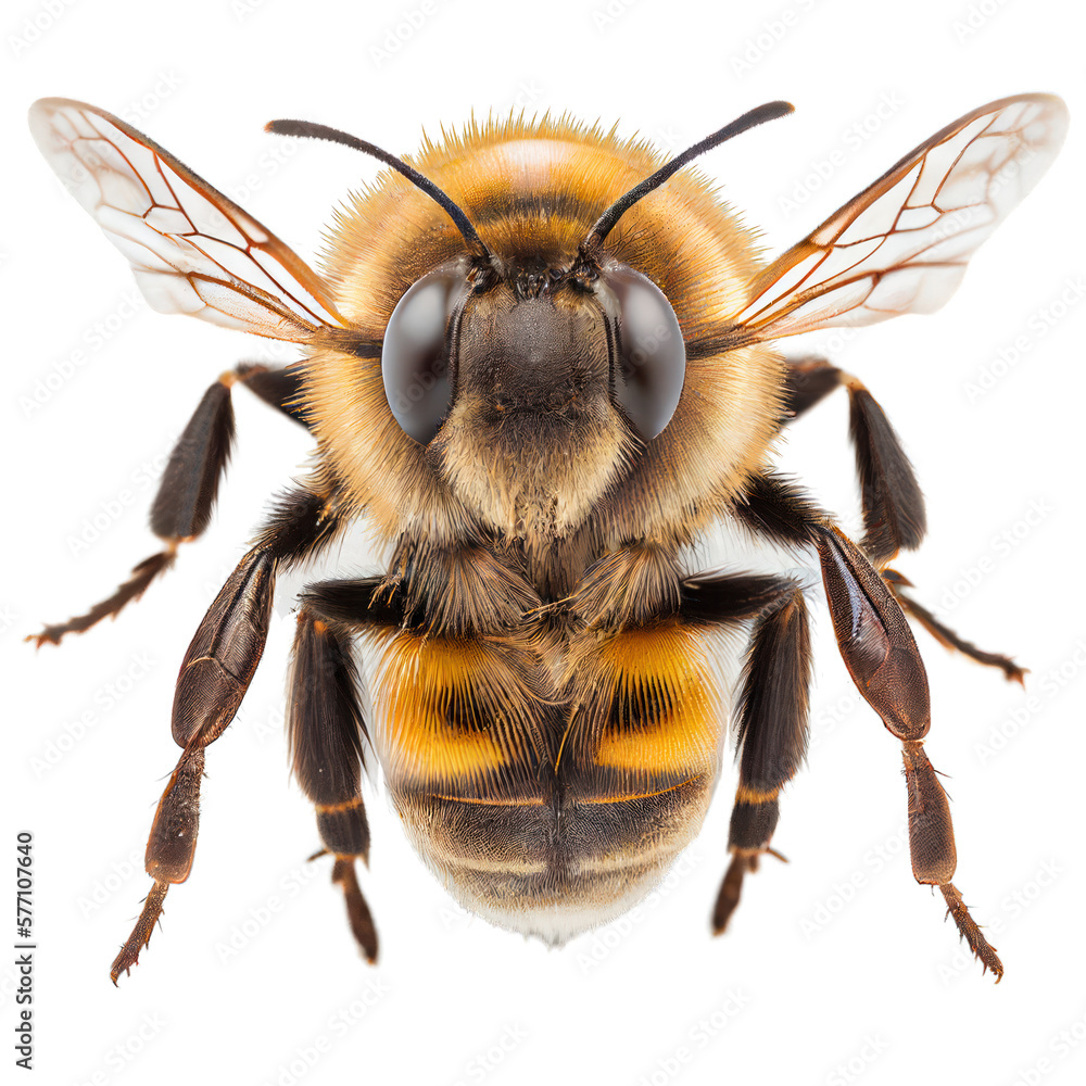bee face shot close up , isolated on transparent background cutout ...
