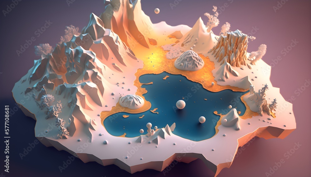 Fantastical World Map: A 3D Journey through Ahmed Bek's Enchanting ...