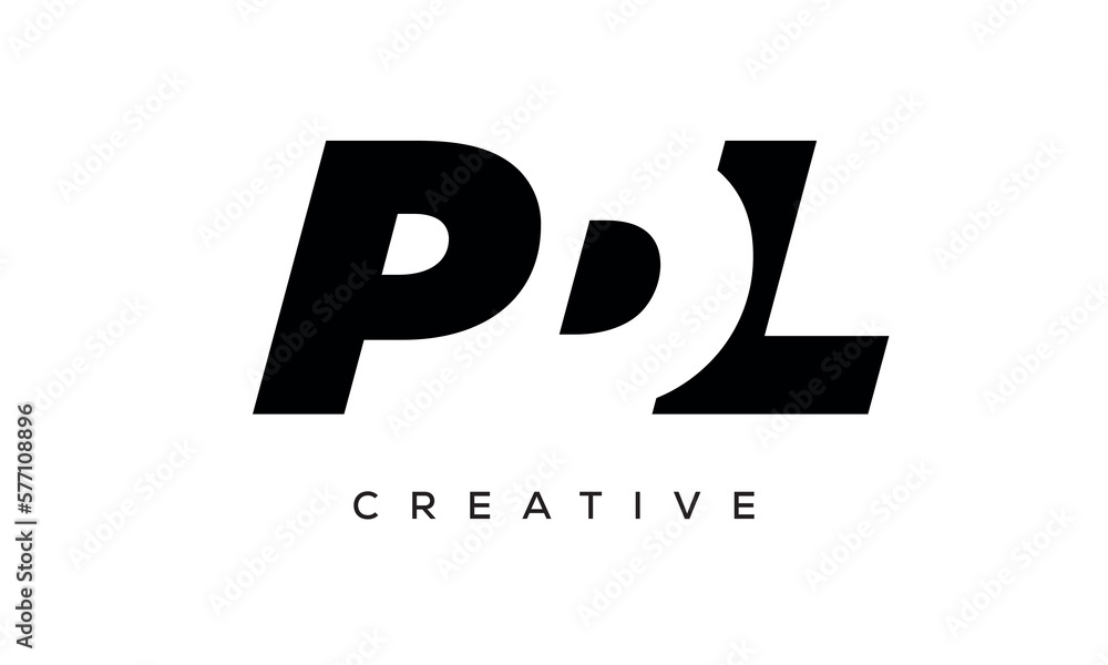 PDL letters negative space logo design. creative typography monogram ...