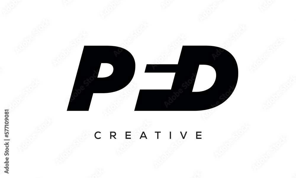 PFD letters negative space logo design. creative typography monogram ...