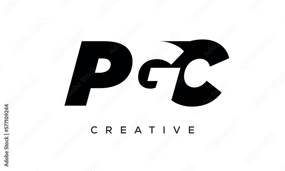 PGC letters negative space logo design. creative typography monogram ...