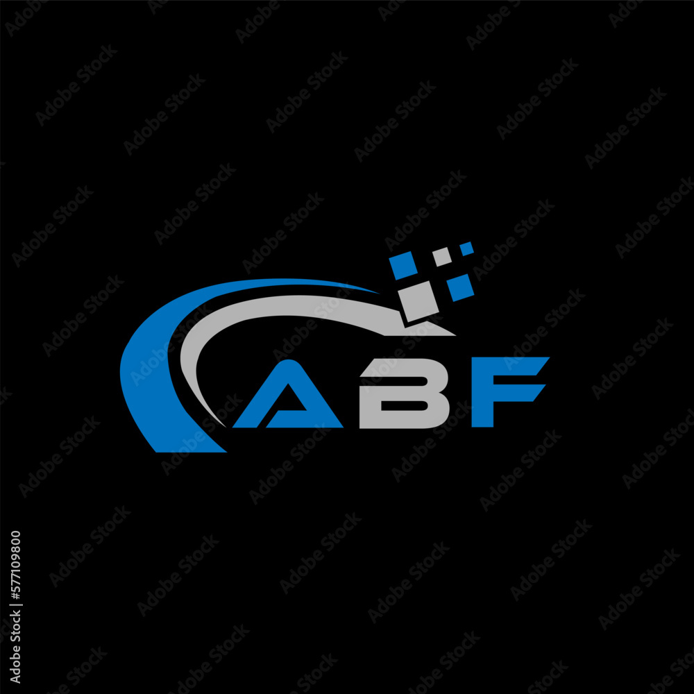ABF letter logo design on black background. ABF creative initials ...