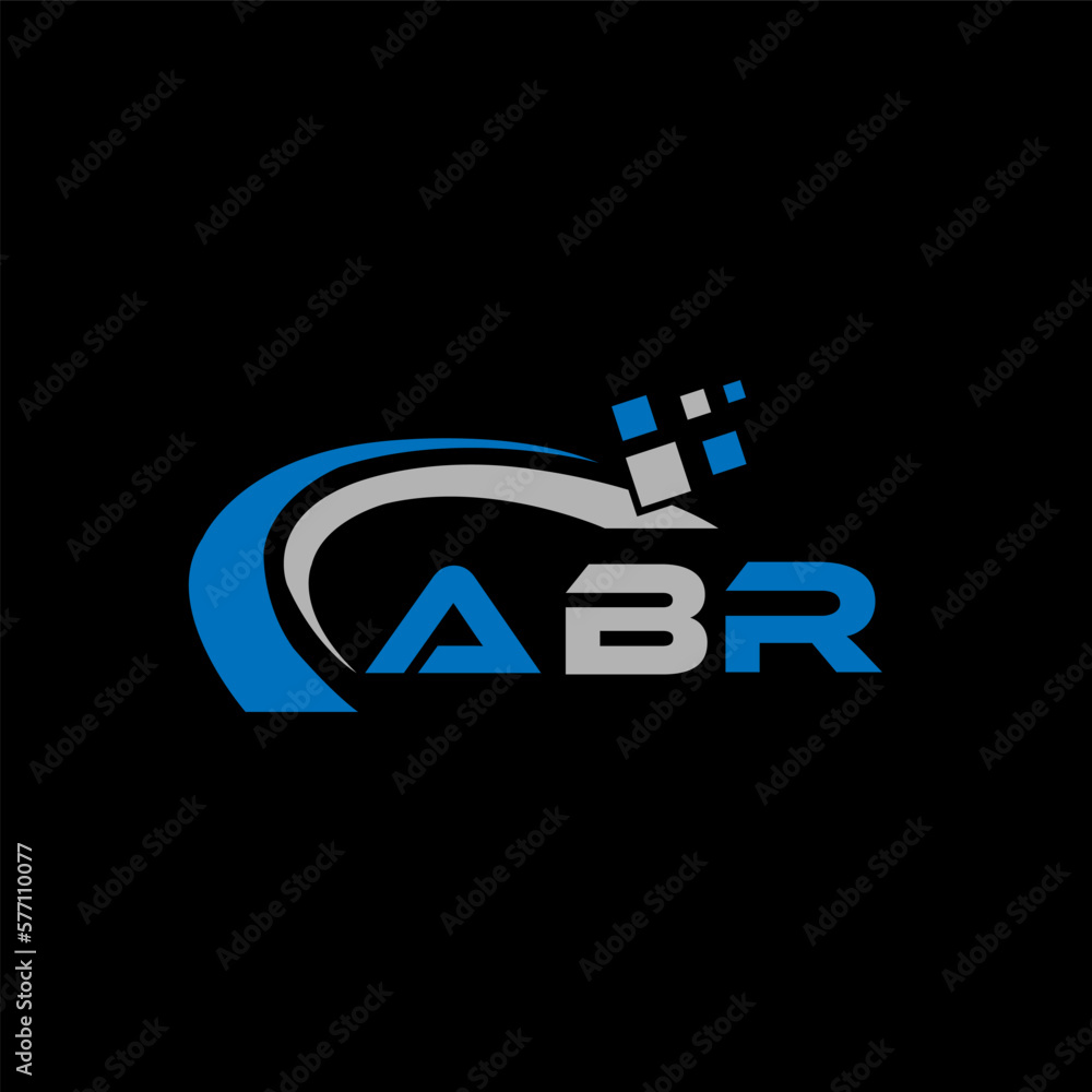 ABR letter logo design on black background. ABR creative initials ...