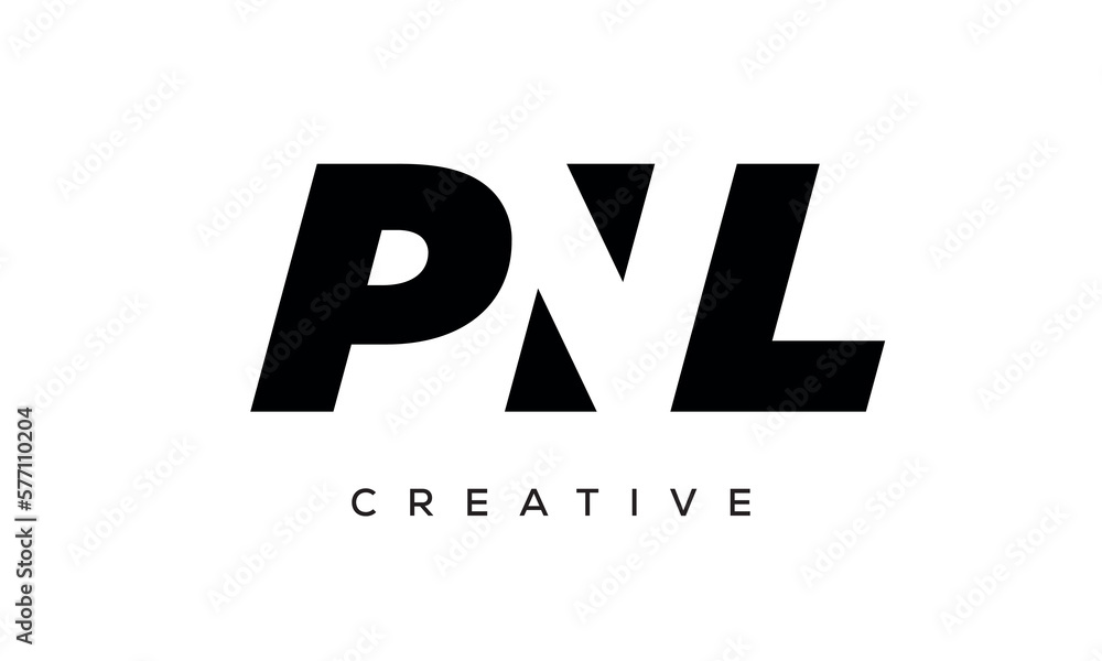 PNL letters negative space logo design. creative typography monogram ...
