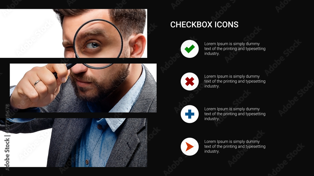 Full-Screen Sliding Overlay with Checkbox Icons Stock Template | Adobe ...
