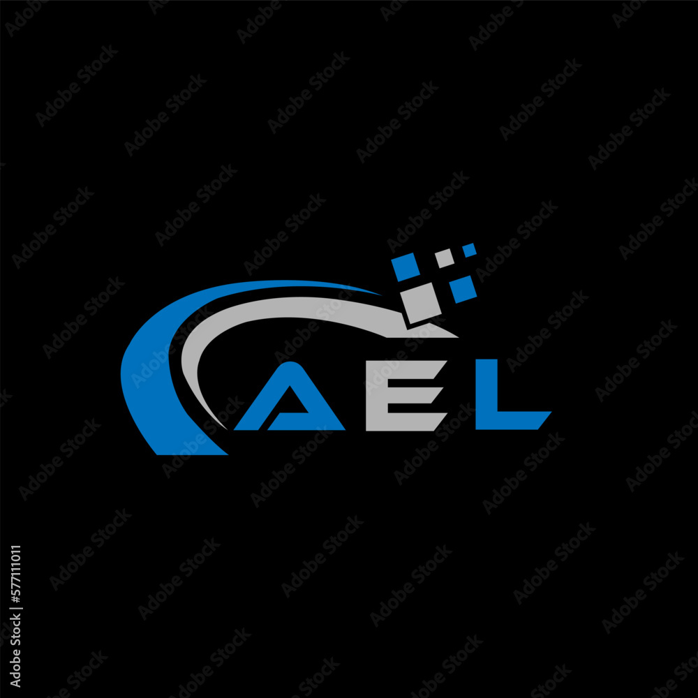 AEL letter logo design on black background. AEL creative initials letter logo concept. AEL ...