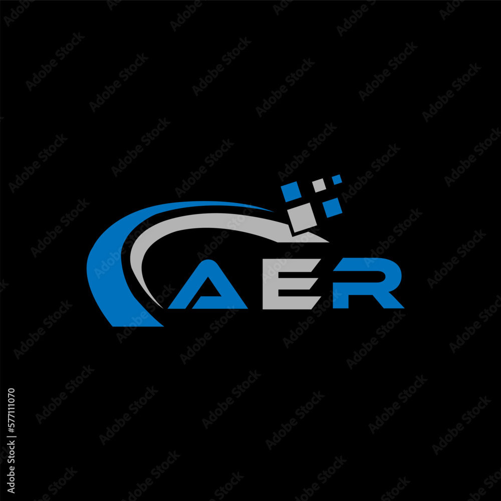 Vecteur Stock AER letter logo design on black background. AER creative ...