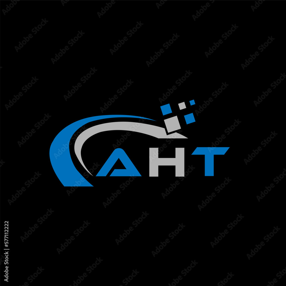 AHT letter logo design on black background. AHT creative initials ...