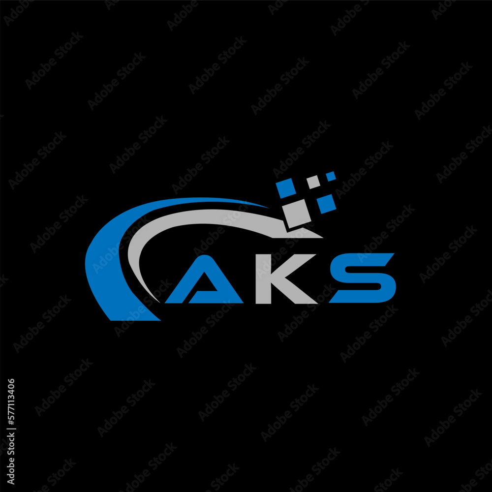 AKS letter logo design on black background. AKS creative initials ...