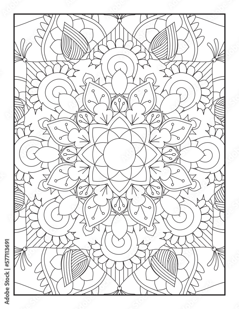 Vector abstract mandala pattern. Coloring book Lace pattern The tattoo ...