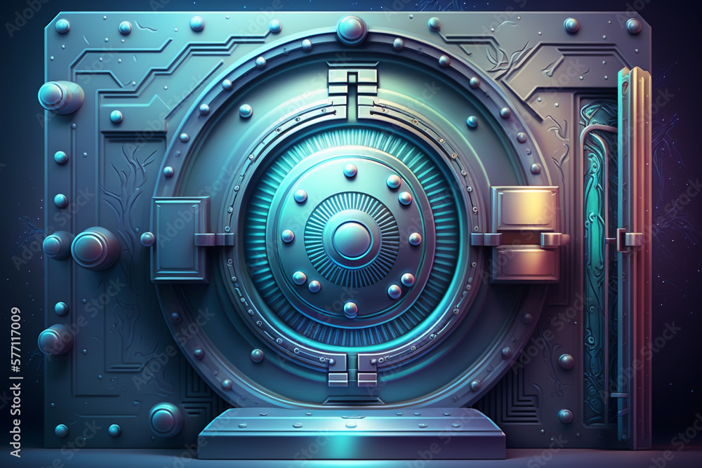 High security vault door background. Security tresure bunker concept ...