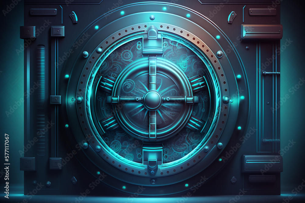 High security vault door background. Security tresure bunker concept ...